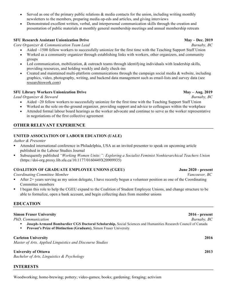 CV – Alicia Massie